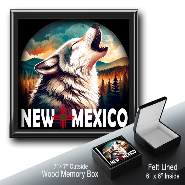 New Mexico Howling Wolf Memory Box - NewMexicoChic.com